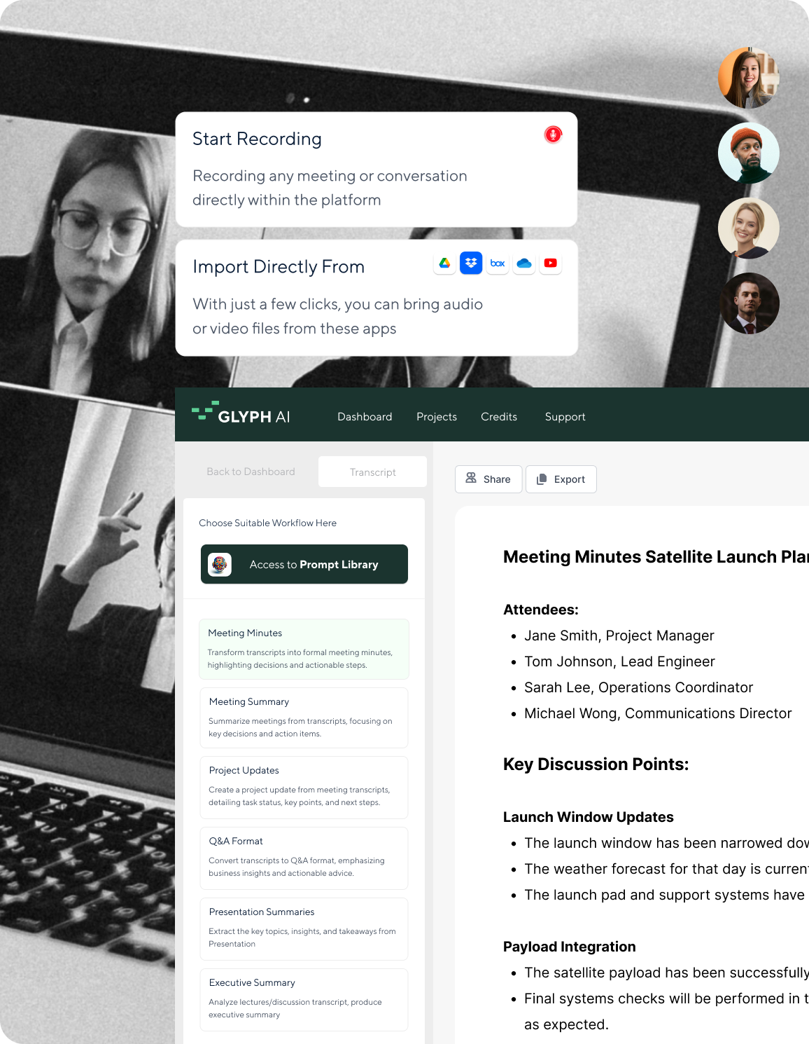 Glyph | AI Transcription Platform For Everyone - Transcribe Audio and Video Instantly